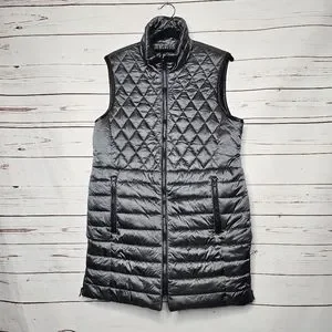 Renuar | Jackets & Coats | Renuar Silver Metallic Puffer Zip Front Vest ...